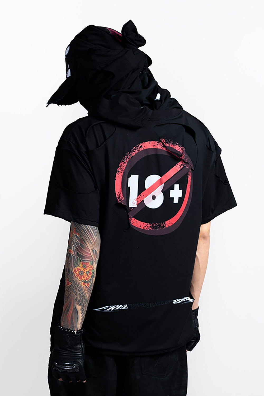 FVVO Mickey Mouse Patchwork Frayed Mesh Cap