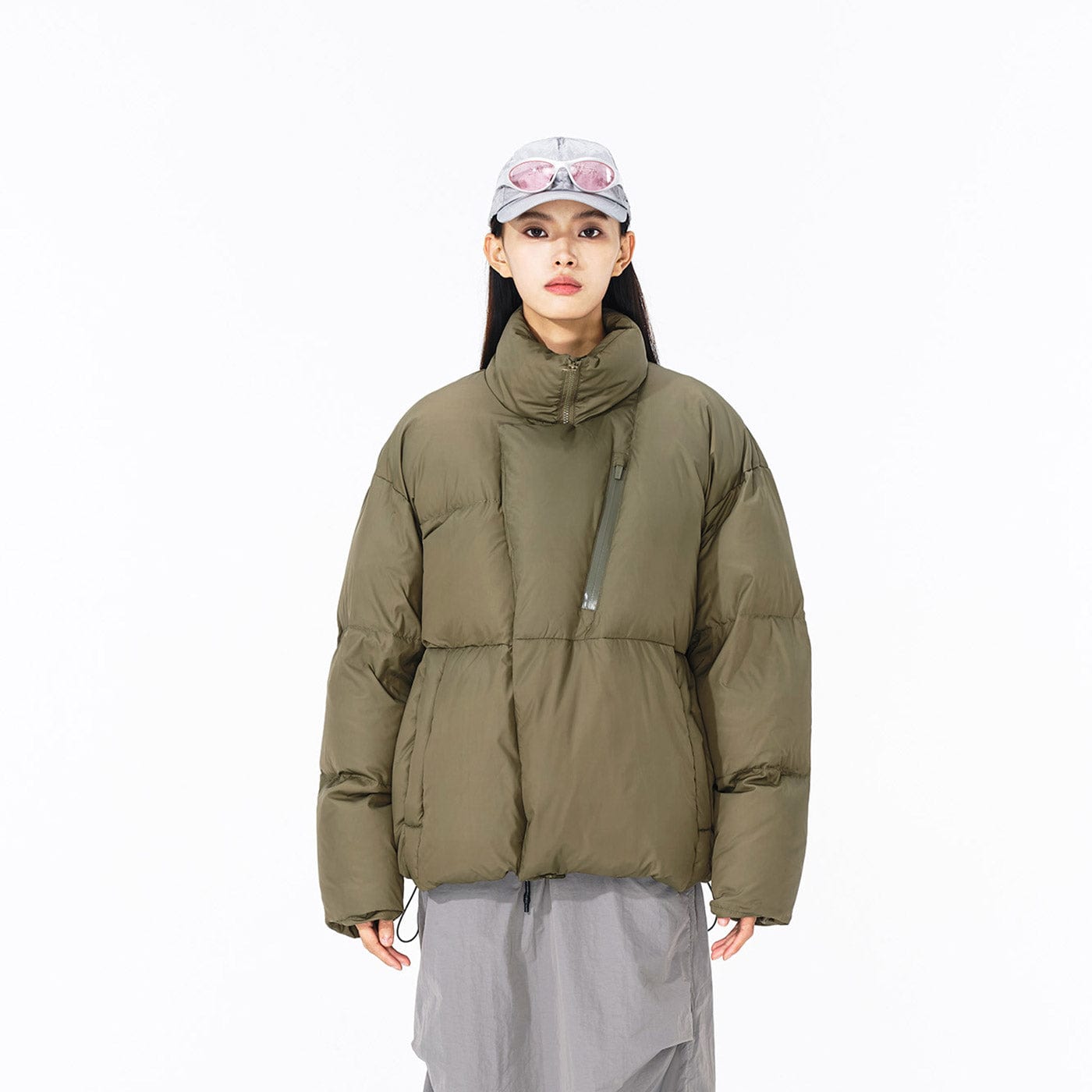 ENSHADOWER Asymmetric Magnetic Snap Down Jacket