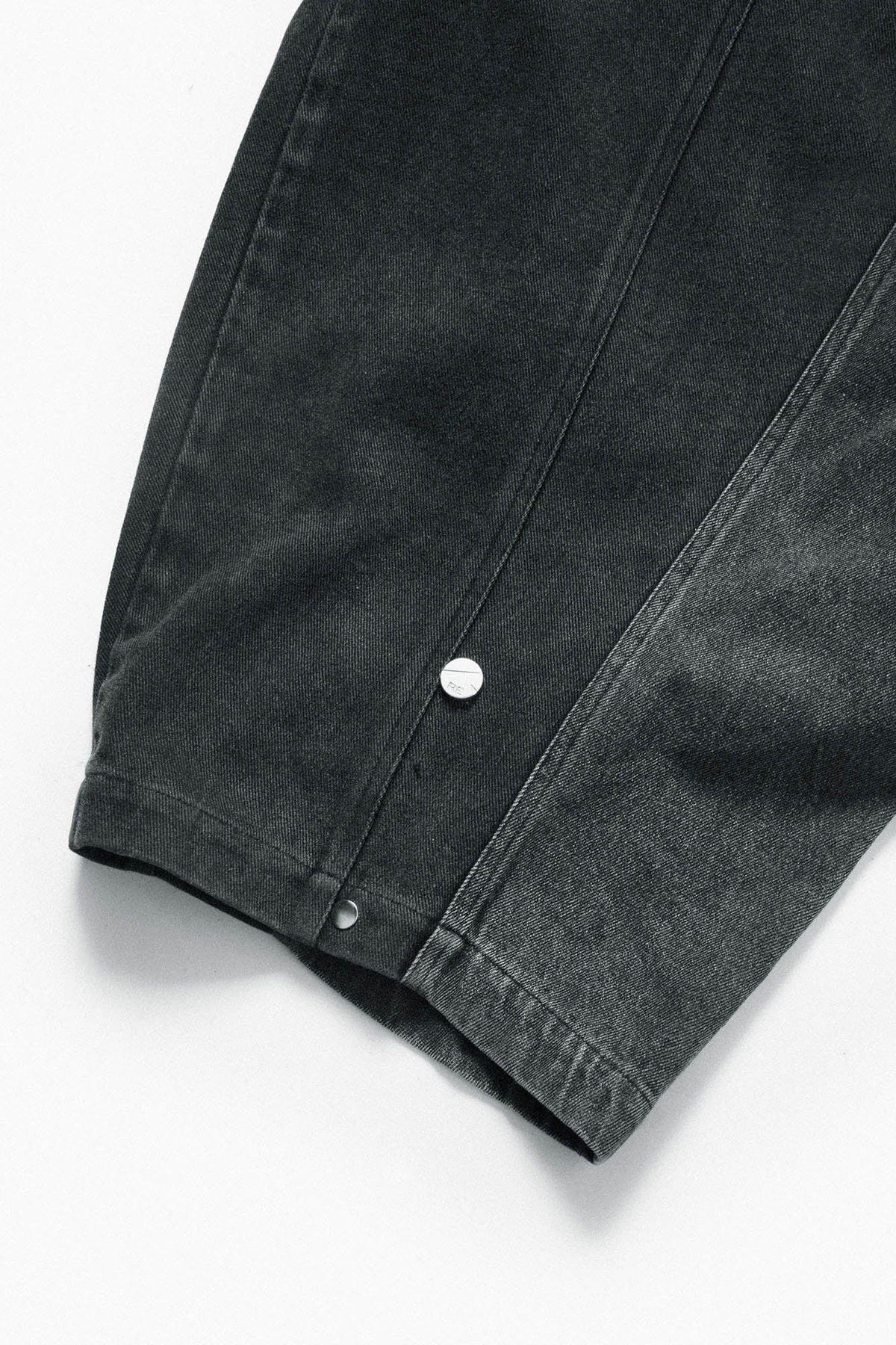 RELABEL Detachable Plaid Back Flap Spliced Jeans