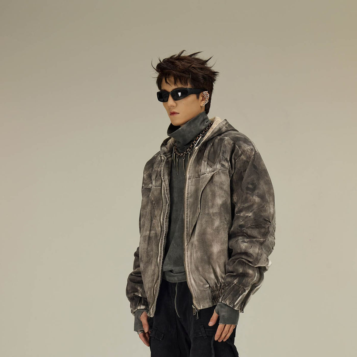 FLYERRER Distressed Crinkled Dirty Fit Jacket | PROJECTISR US