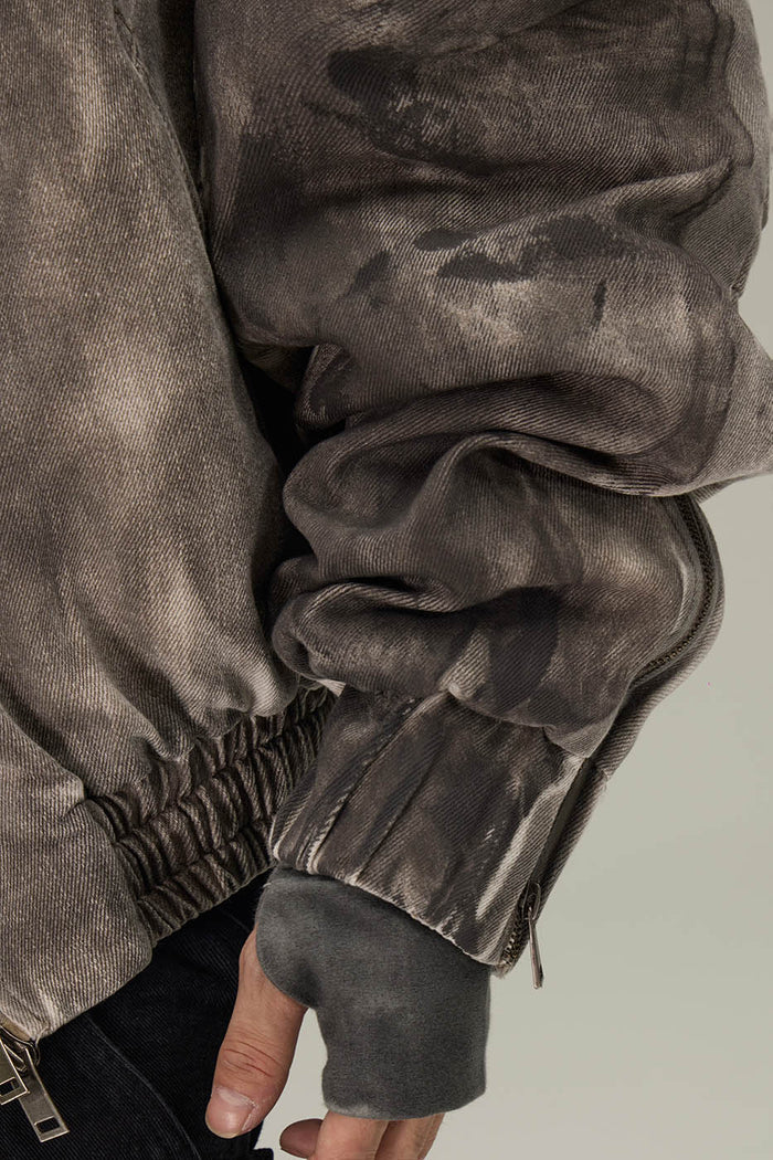 FLYERRER Distressed Crinkled Dirty Fit Jacket