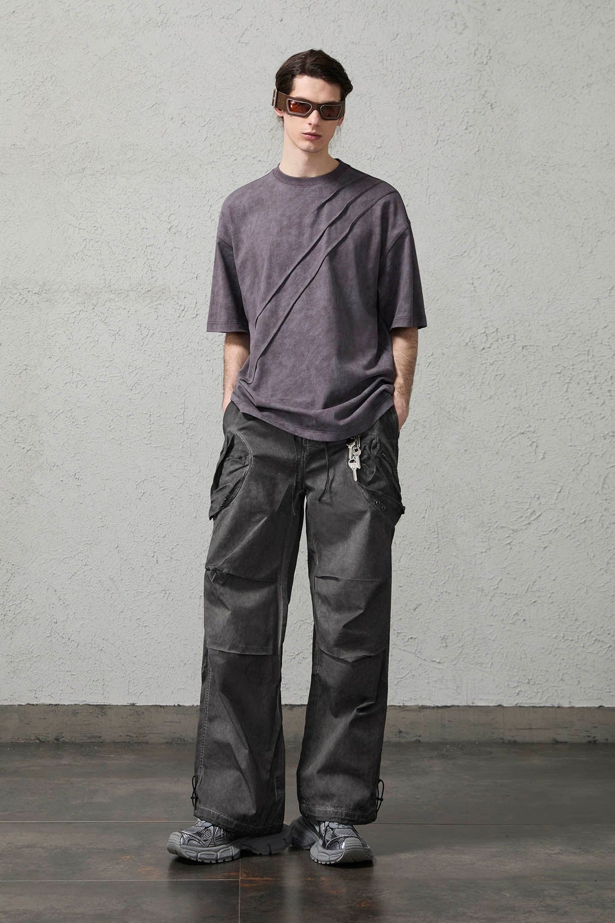 ORGANIC EMOTION Scratch Spliced Washed T-Shirt
