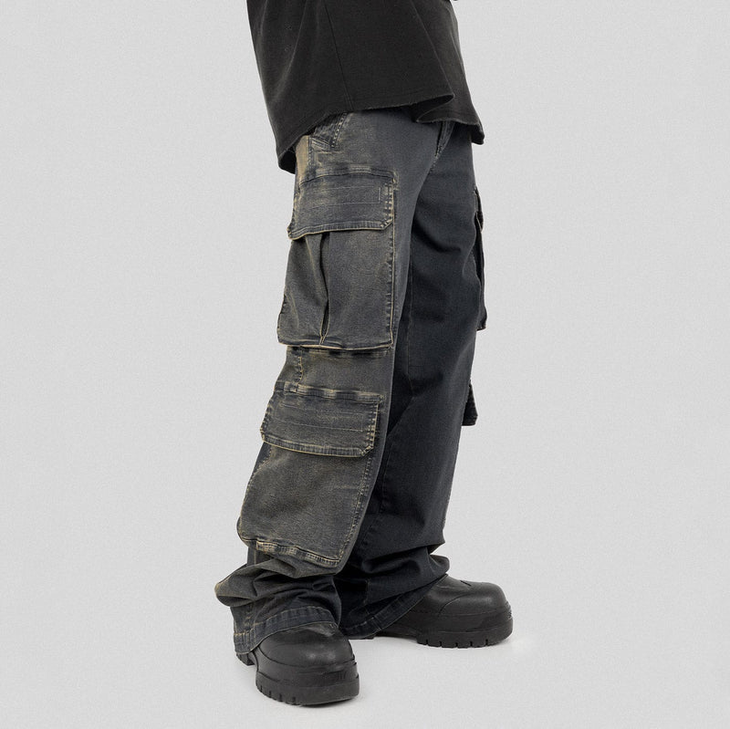 UNDERWATER Multi Pockets Gradient Jeans