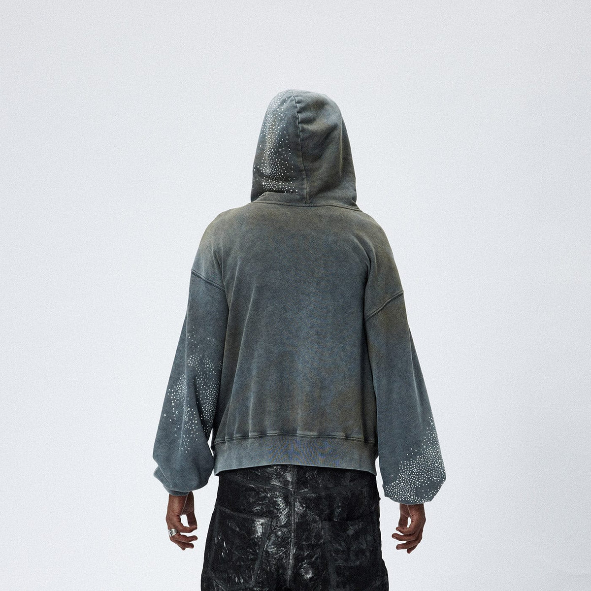 DND4DES Diamond Distressed Zip-Up Hoodie | PROJECTISR US