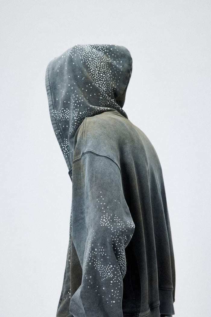 DND4DES Diamond Distressed Zip-Up Hoodie