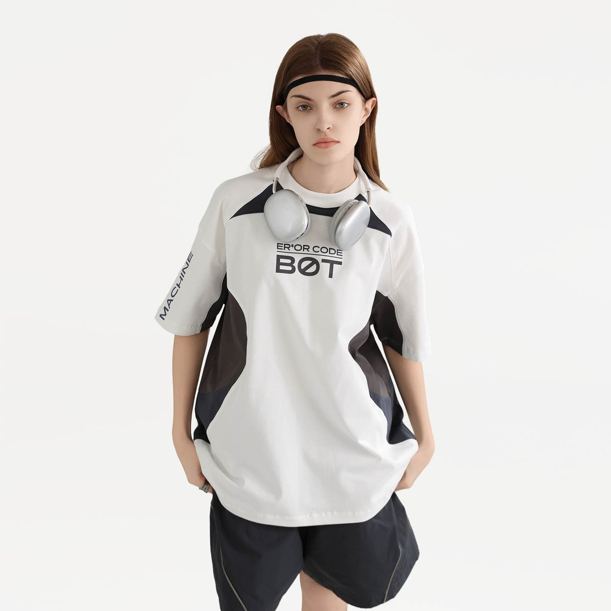 ERROR CODE ROBOT Arc Spliced Contrast T-Shirt
