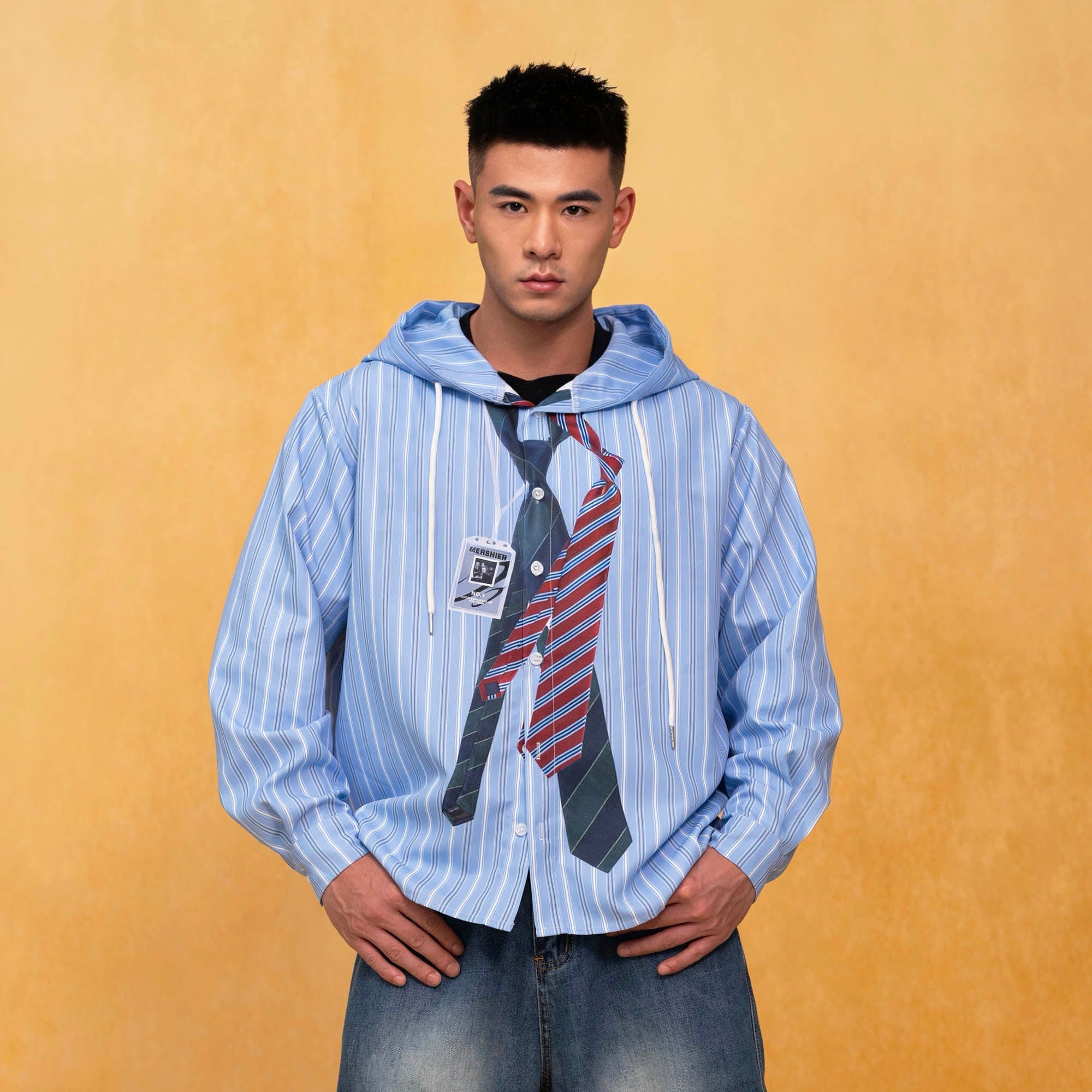 CLP Tie Graphic Striped Hooded Jacket