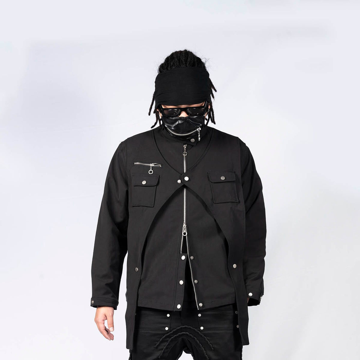 INSIDE OUT Arc Paneled Rivet Jacket