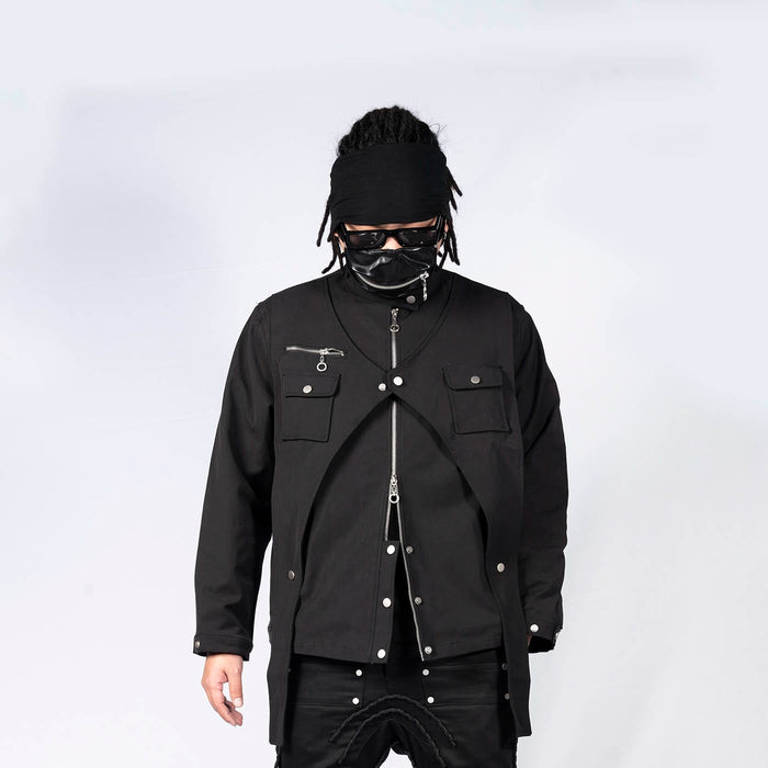 INSIDE OUT Arc Paneled Rivet Jacket