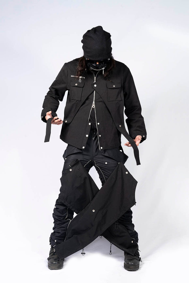 INSIDE OUT Arc Paneled Rivet Jacket