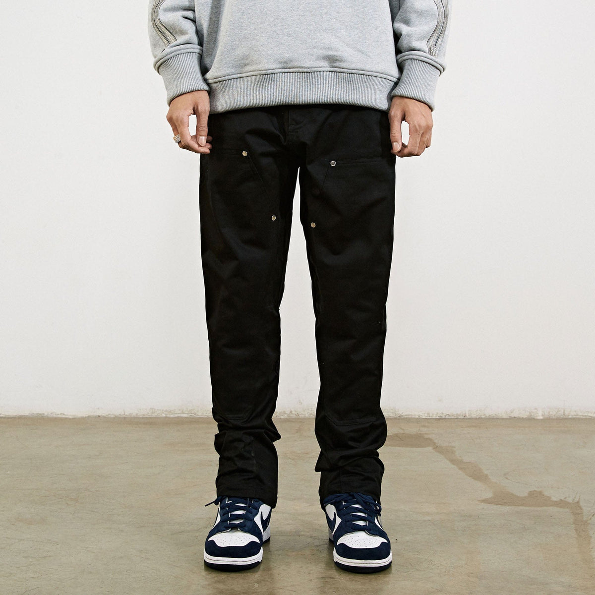 BONELESS Rivet Double-layered Back Zipper Pants