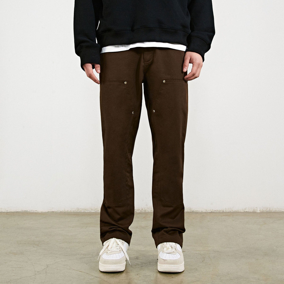 BONELESS Rivet Double-layered Back Zipper Pants