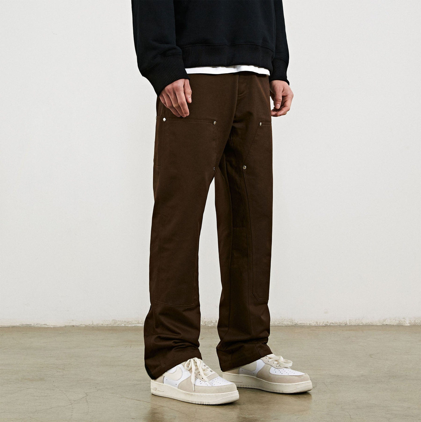 BONELESS Rivet Double-layered Back Zipper Pants