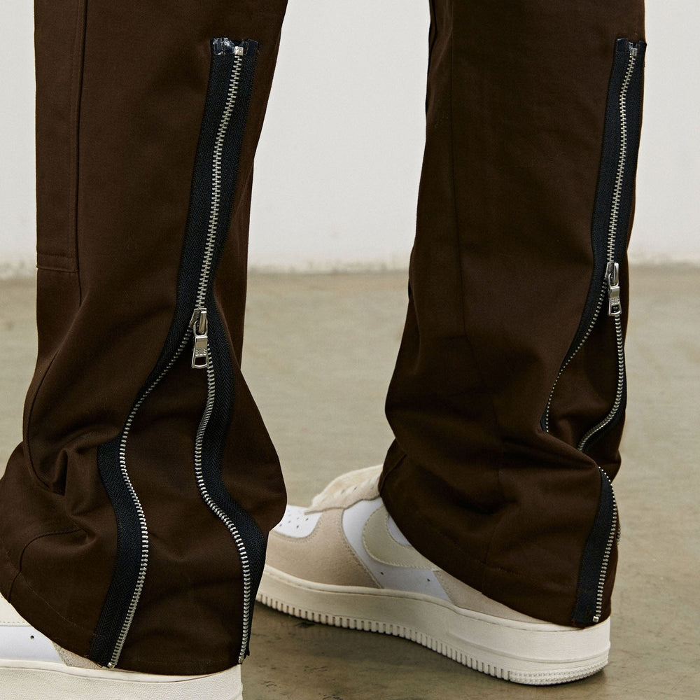 BONELESS Rivet Double-layered Back Zipper Pants